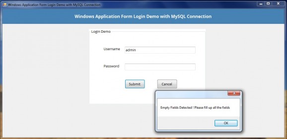 Windows Forms Application Login Demo with MySQL Connection